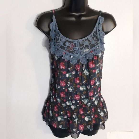 Papaya | Tops | Papaya Navy Blue Floral Tank Top | Poshmark
